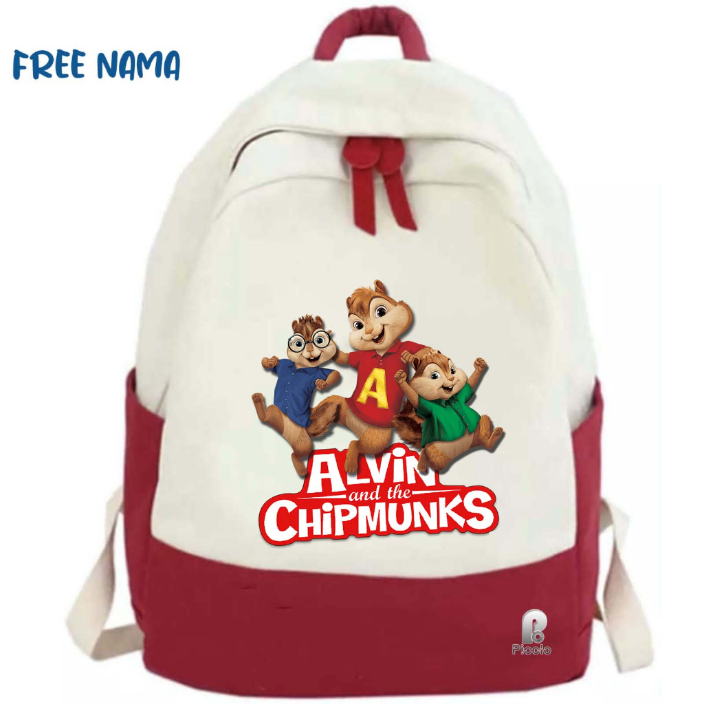 Alvin AND THE CHIPMUNKS UNISEX Cartoon Character School BACKPACK ...
