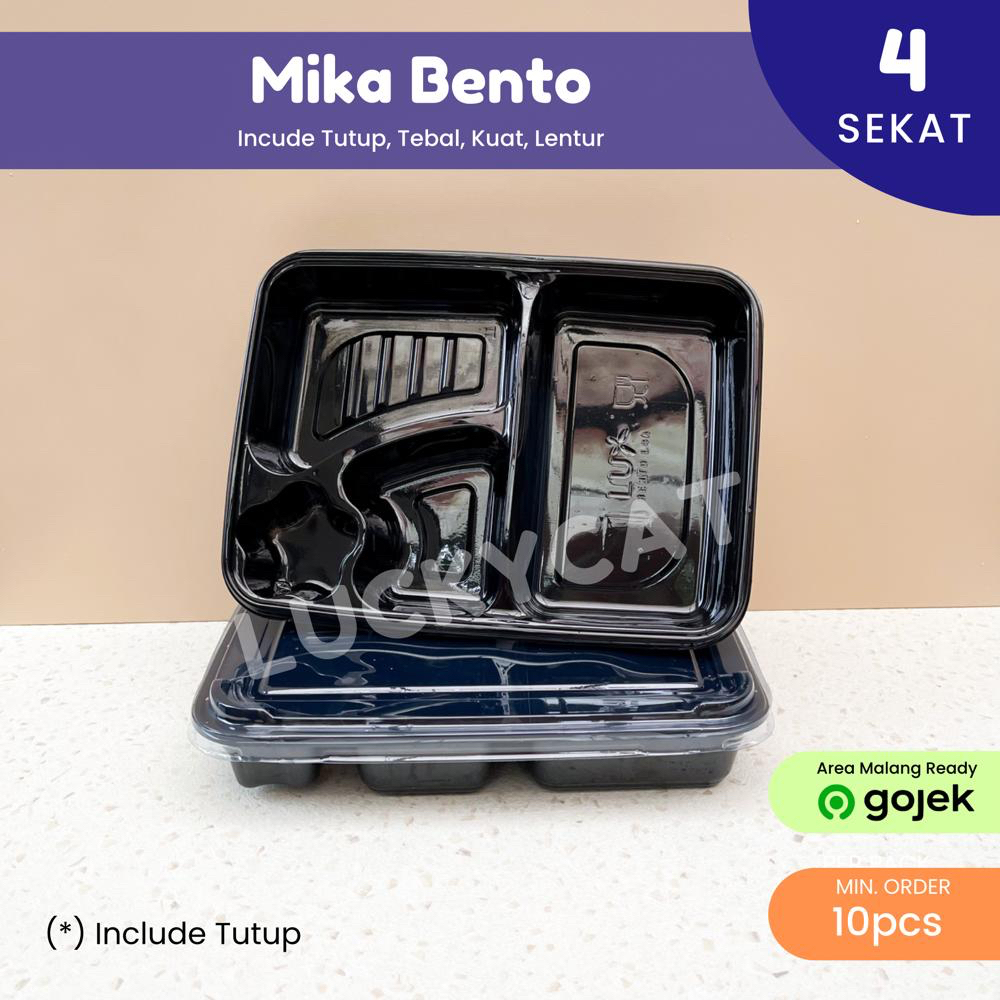 Mika BENTO LUX 4 Dividers+Lid/BENTO TRAY/PREMIUM Quality BENTO Rice Box ...