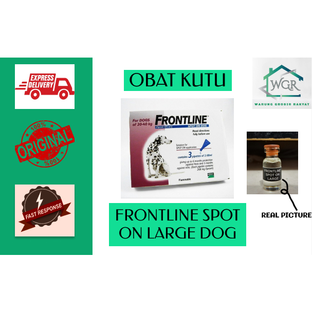 Frontline SPOT ON DOG Large DOG Flea Medicine 20-40 kg 100% Original ...