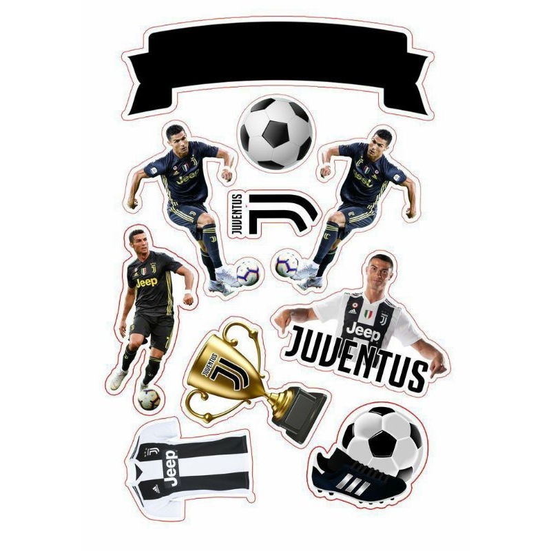 FREE NAME Cake Topper Juventus / Cristian Ronaldo theme | Shopee ...