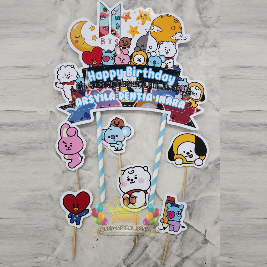 Luxury Name Custom Cake Topper Bt21 || BTS Army | Shopee Philippines