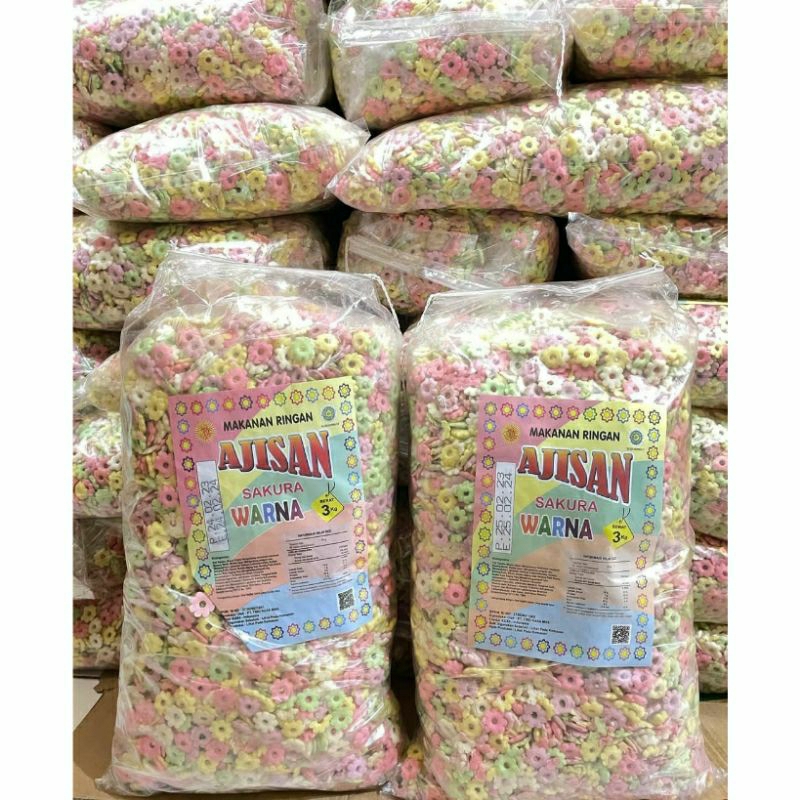 Ajisan Snacks/Pilus Sakura Colorful Rainbow 1 Kg | Shopee Philippines