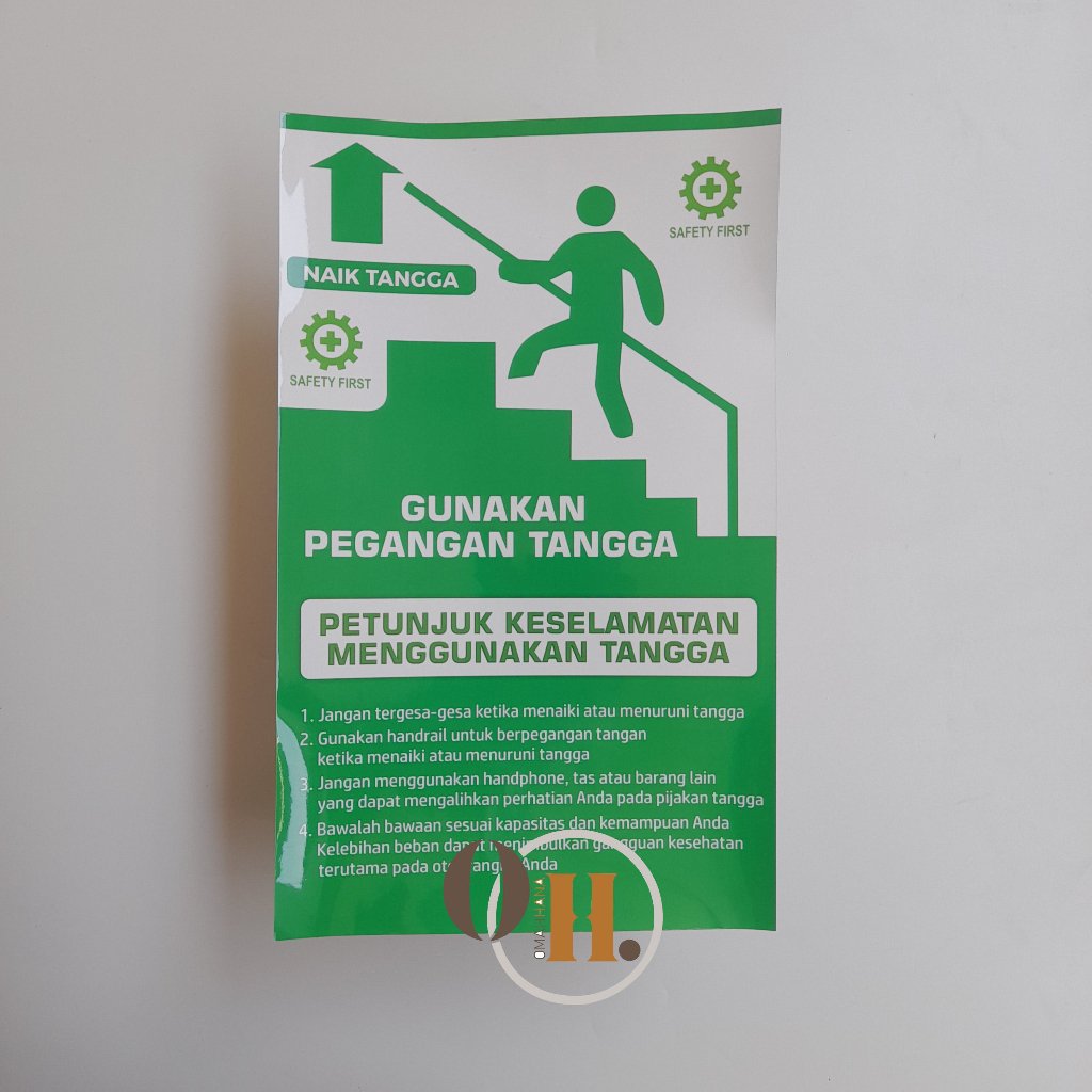 Stair Climbing Safety Instruction Sticker - Stair Grip Use Sticker - K3 ...