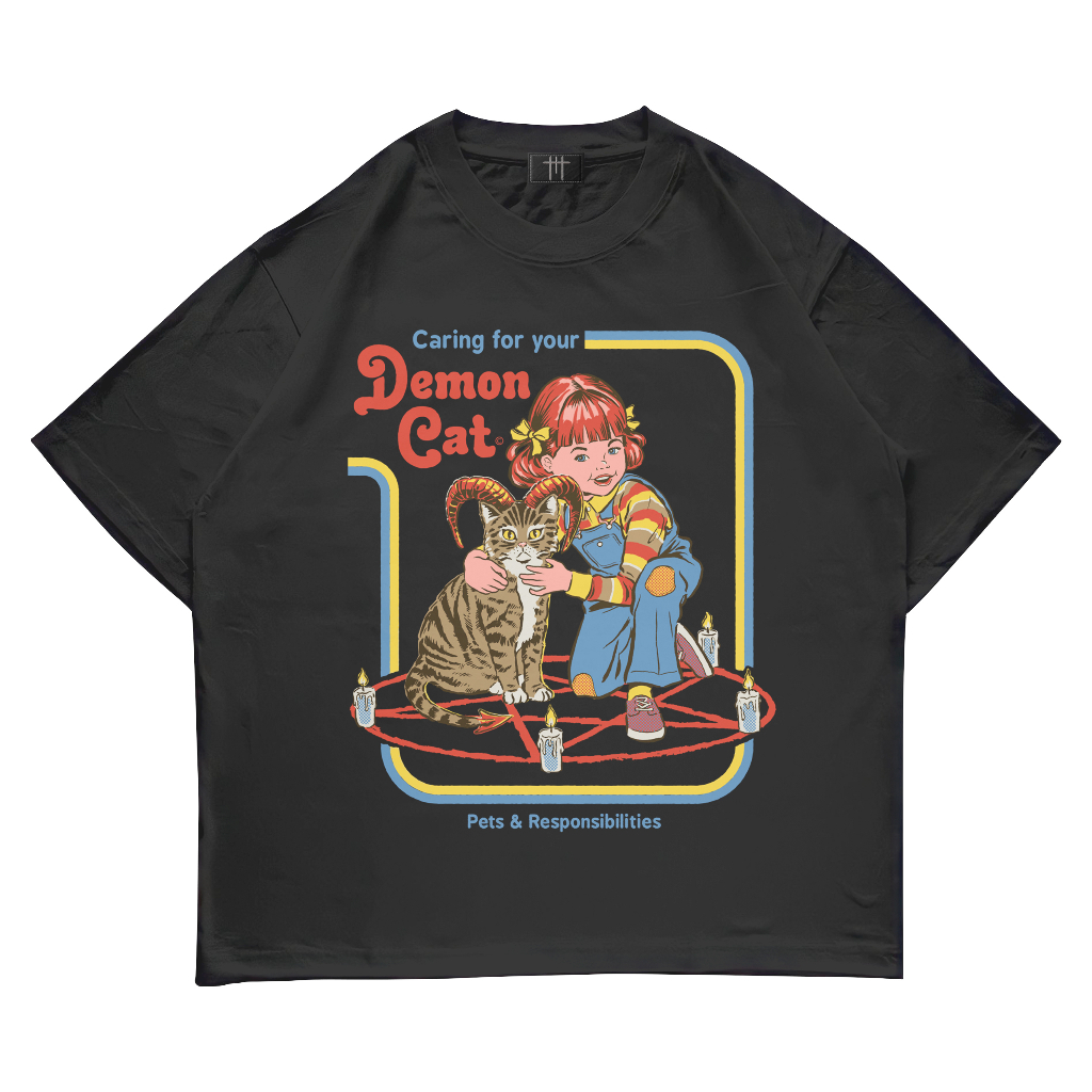 MEGABLAST – DEMON CAT T-SHIRT VINTAGE OVERSIZE COMBED 24S | Shopee Philippines