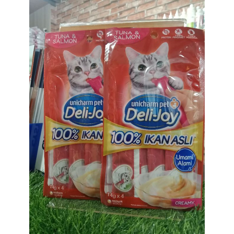 Delijoy Tuna Salmon Creamy Cat Snack | Shopee Philippines