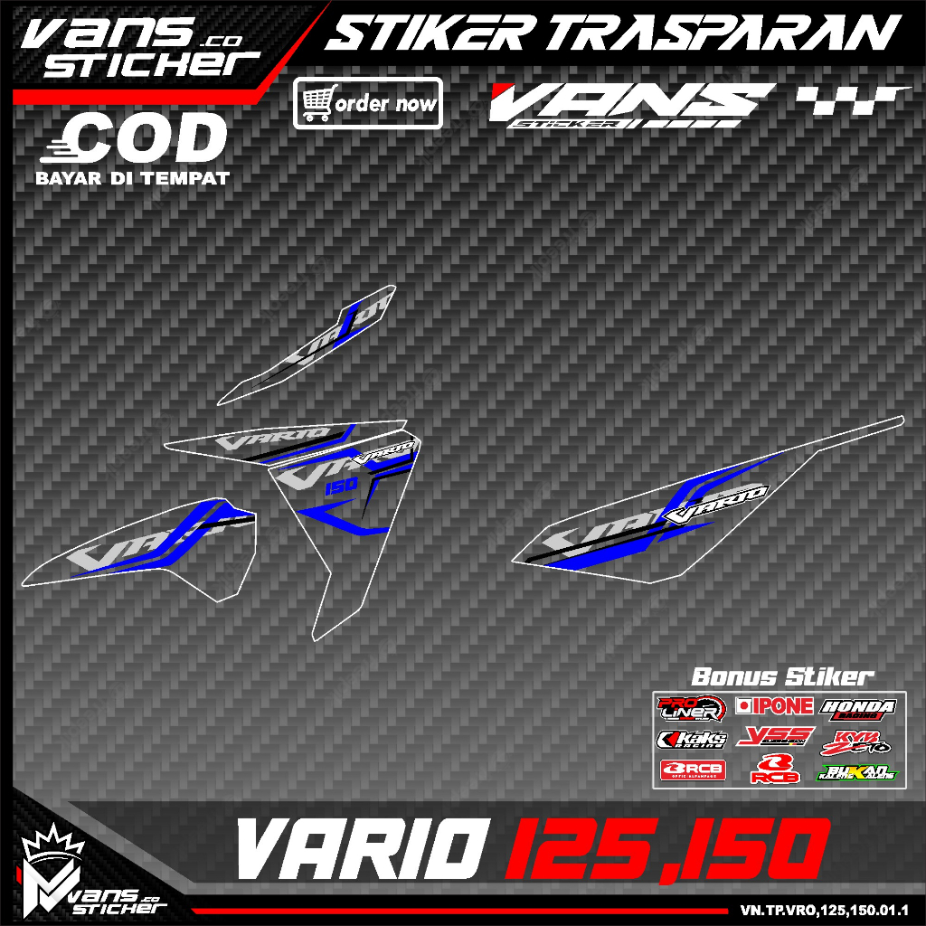 Vario 125/150 lid Transparent Striping Sticker,Lis - Sitiker decal ...