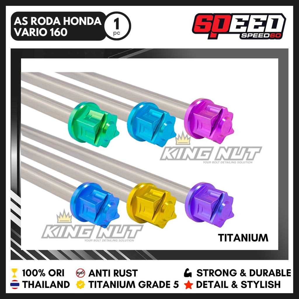 Honda Vario 160 Axle Axle Axle Titanium Grade 5 Thailand King Nut ...