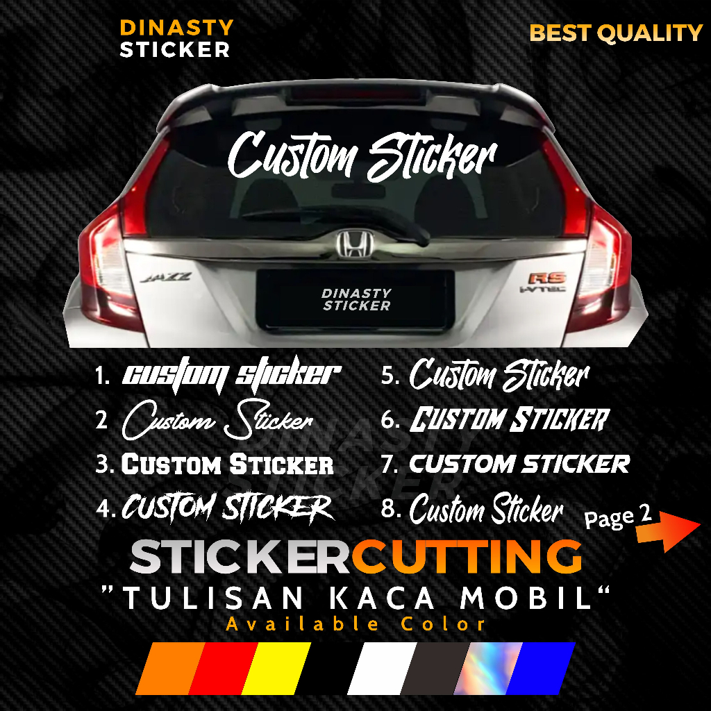 Sticker STICKER CUTTING Writing Words Name Glass Car Front Rear Glass ...