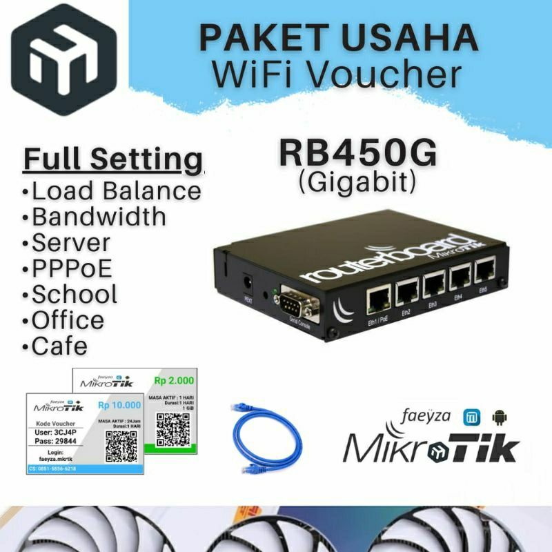 MIKROTIK MicroTik RB450G Full Setting Hotspot Voucher PPPoE Server Load ...