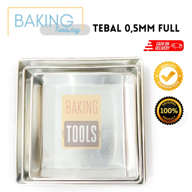 Cake tin / sponge tin / square tin 24,22,20,18 Height 7cm | Shopee ...