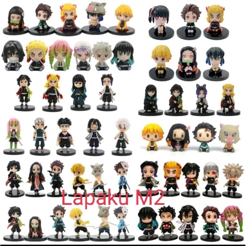 Figure Kimetsu no yaiba tanjiro zenitsu Nezuko Rengoku inosuke Set 5pcs ...
