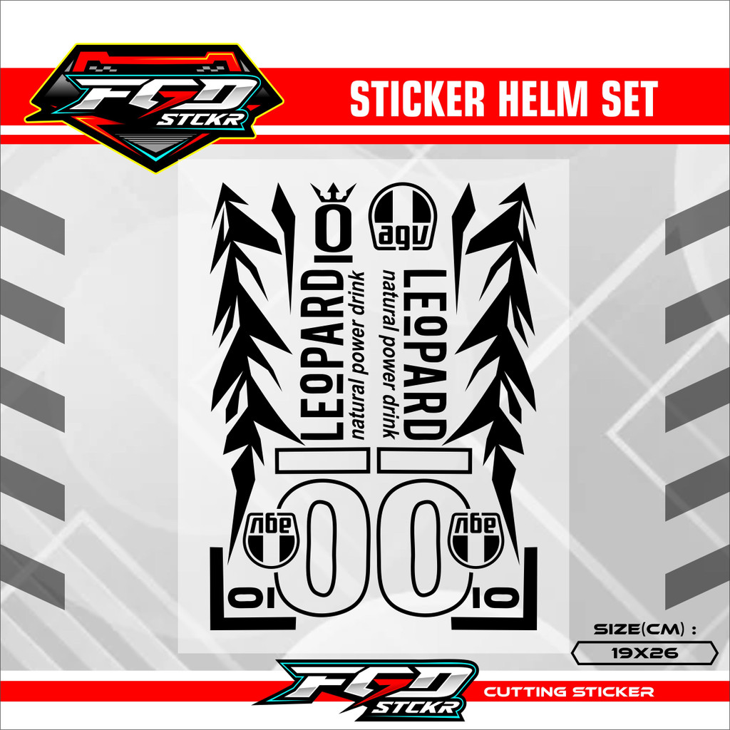 Helmet Sticker - CUTTING LEOPARD JM Sticker SET For Helmet | Shopee ...