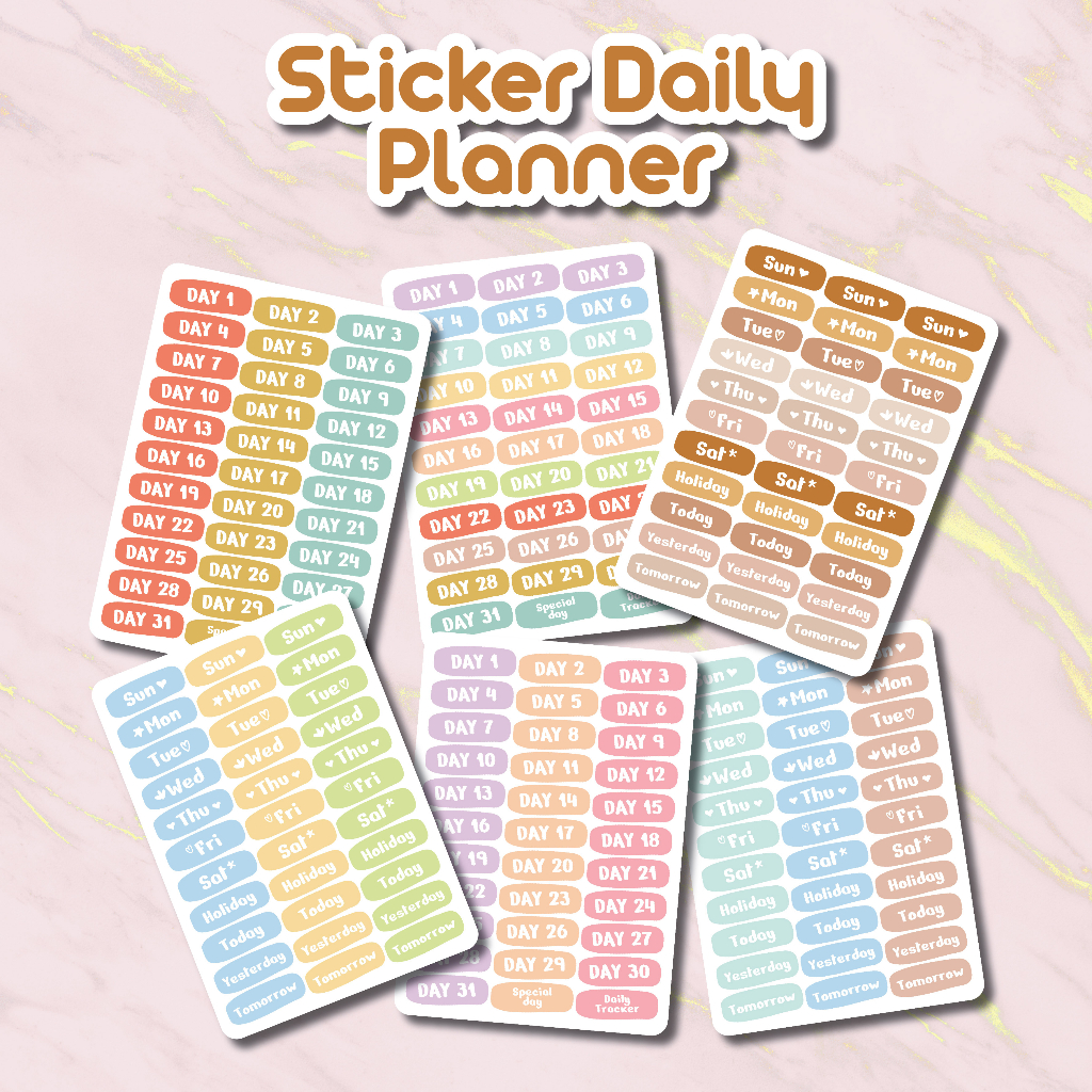 Daily Planner Label Cute Aesthetic Pack Sticker | Deco Journal Sticker ...