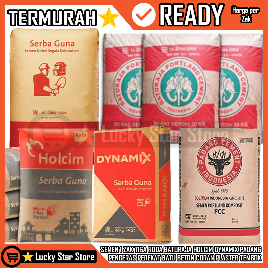 [Instant] 1 ZAK CEMENT THREE 3 WHEELS BATURAJA PADANG HOLCIM DYNAMIX ...