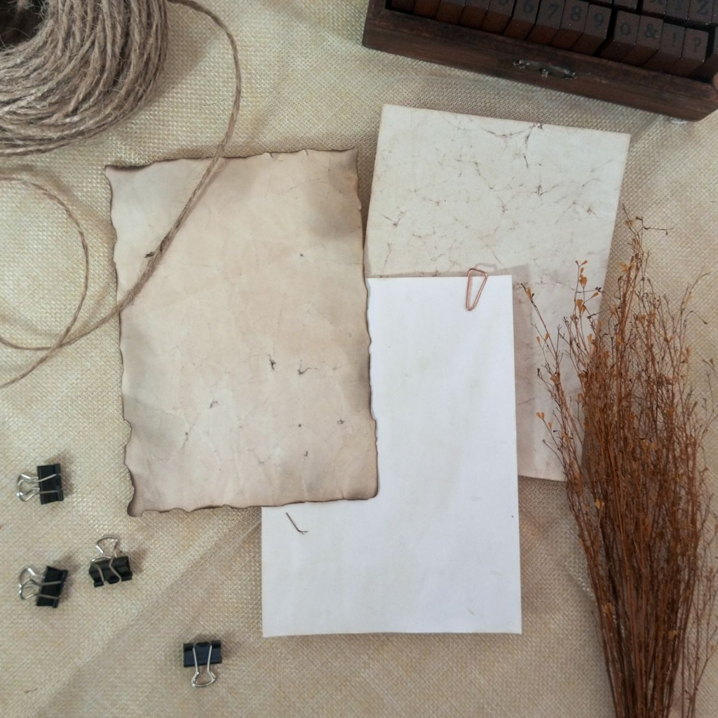 [paww Craft] Vintage Old Paper / Tea Coffee Dyed Paper / Old Aesthetic ...