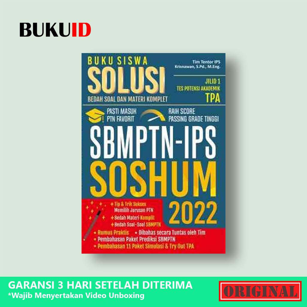 Student Book - SBMPTN Solution Volume 1: Academic Potential Test (TPA ...