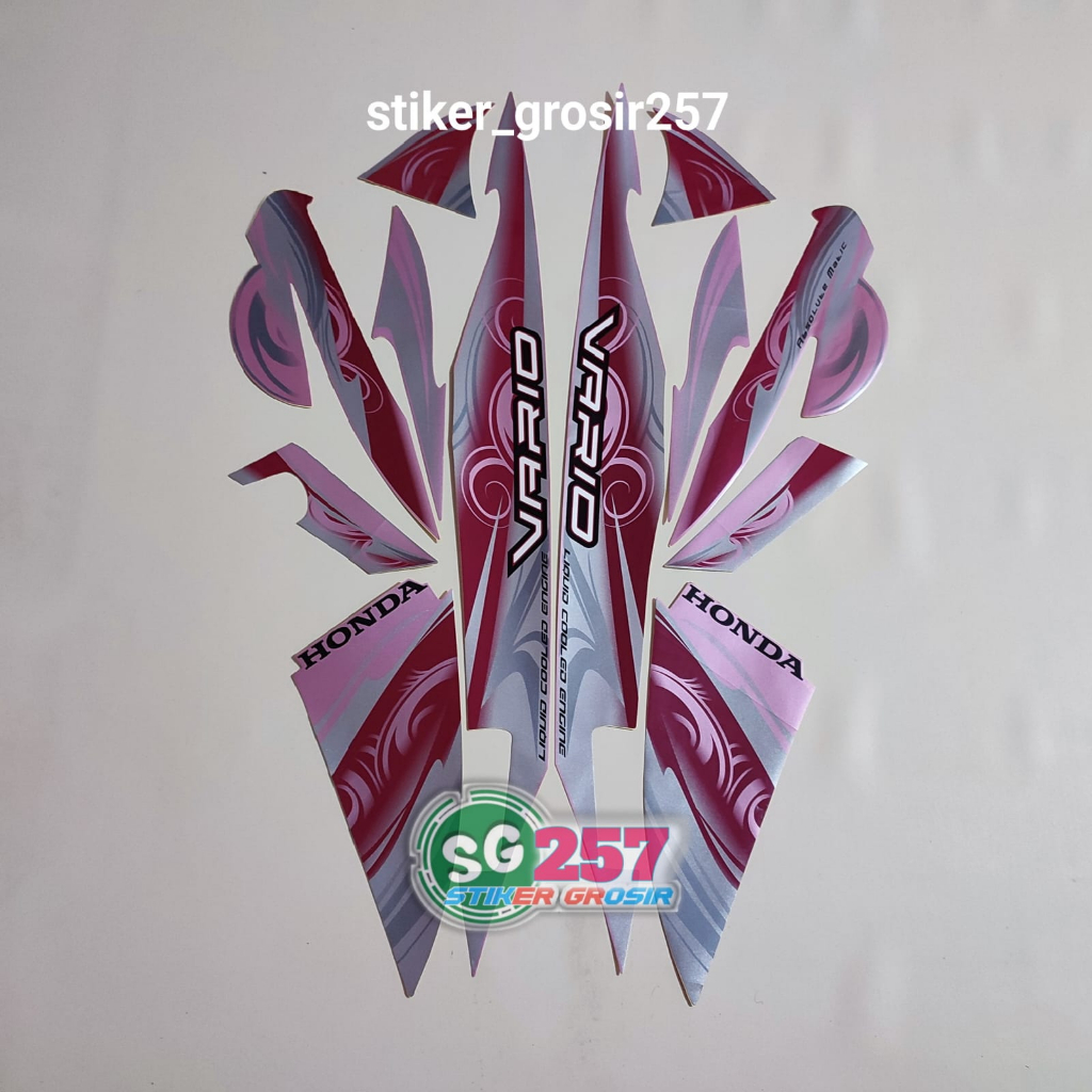 HONDA VARIO CARBU 110 YEAR 2010 PINK LIS LES BODY STRIPING STICKER ...