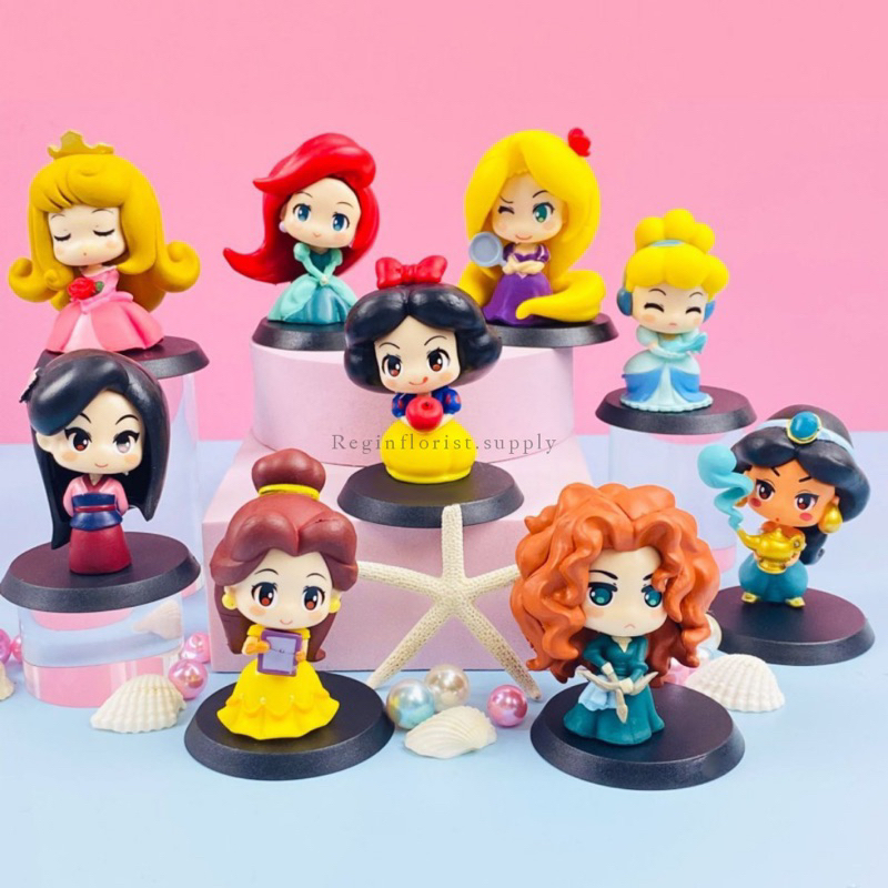 Disney Princess Figure Set 9pcs Baby Version Cake Topper Ariel ...