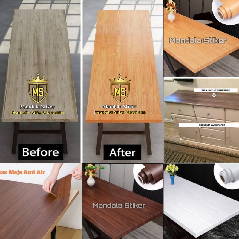 KAYU Wallpaper Sticker HPL Brown Wood Motif Furniture Upholstery ...