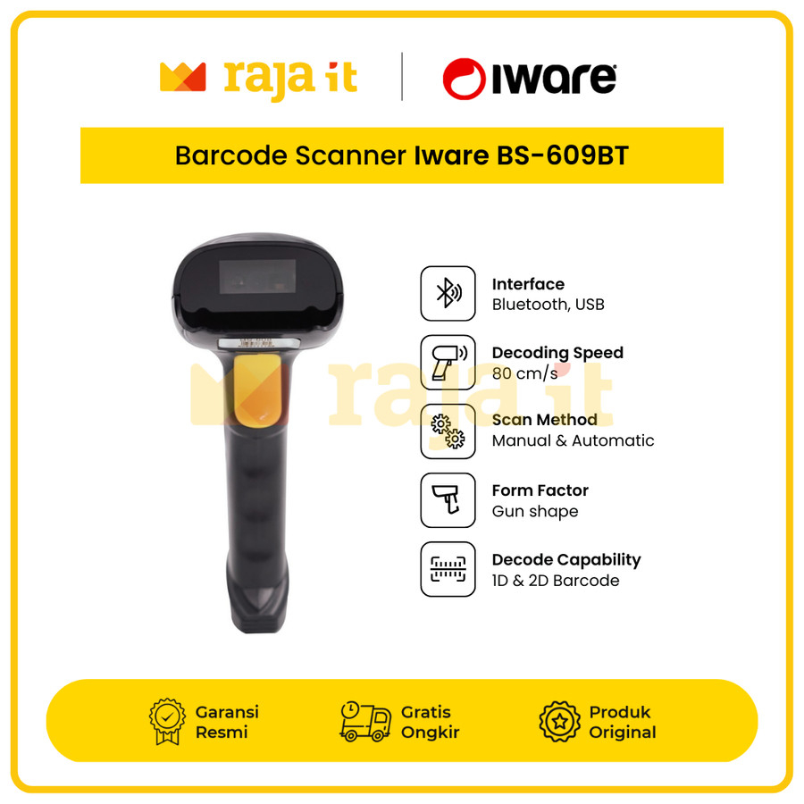 Iware Barcode Scanner BS-609BT Autoscan QRcode 1D 2D + STAND BS 609BT ...