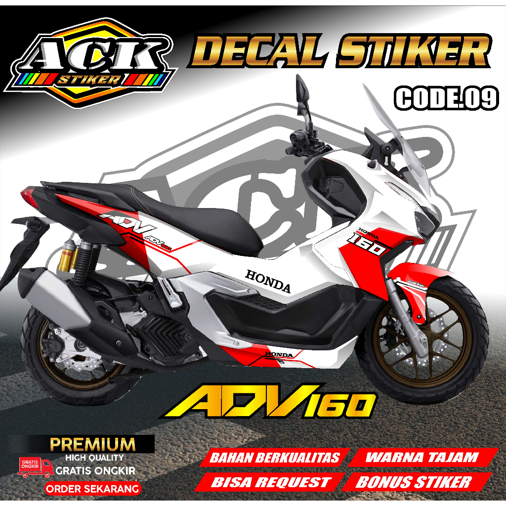 2022 ADV 160 Motorcycle Sticker Decal / Decal Sticker Full body ACK 09 ...