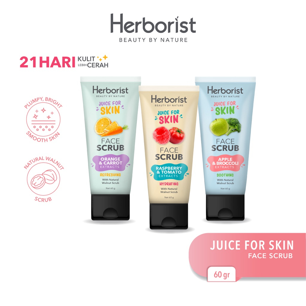 Herborist JUICE FOR SKIN FACE SCRUB WITH NATURAL WALNUT SCRUB 60g ...