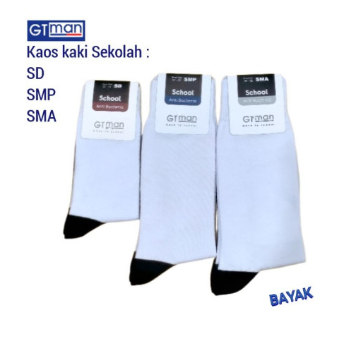 HITAM GTman School Anti Bacteria GT Man School Socks black soles ...
