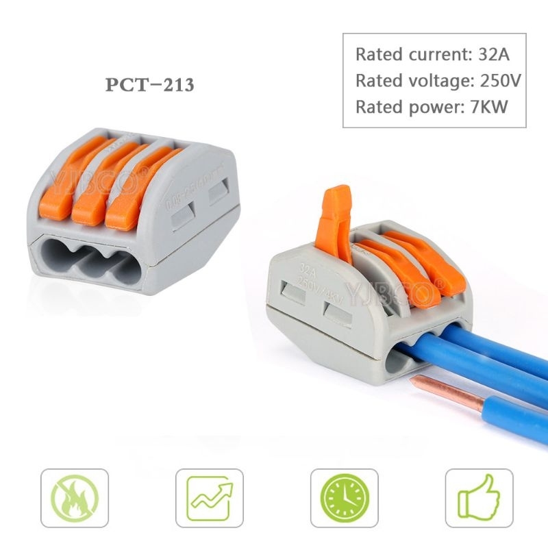 Wago PCT213 Cable Terminal Connector Block 3 Line Parallel Cable ...