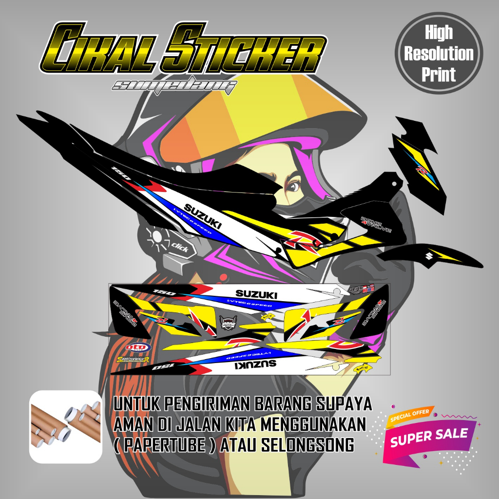 Striping Variation SATRIA FU Type SMOTIF SATRIA 2 Stroke STICKER ...