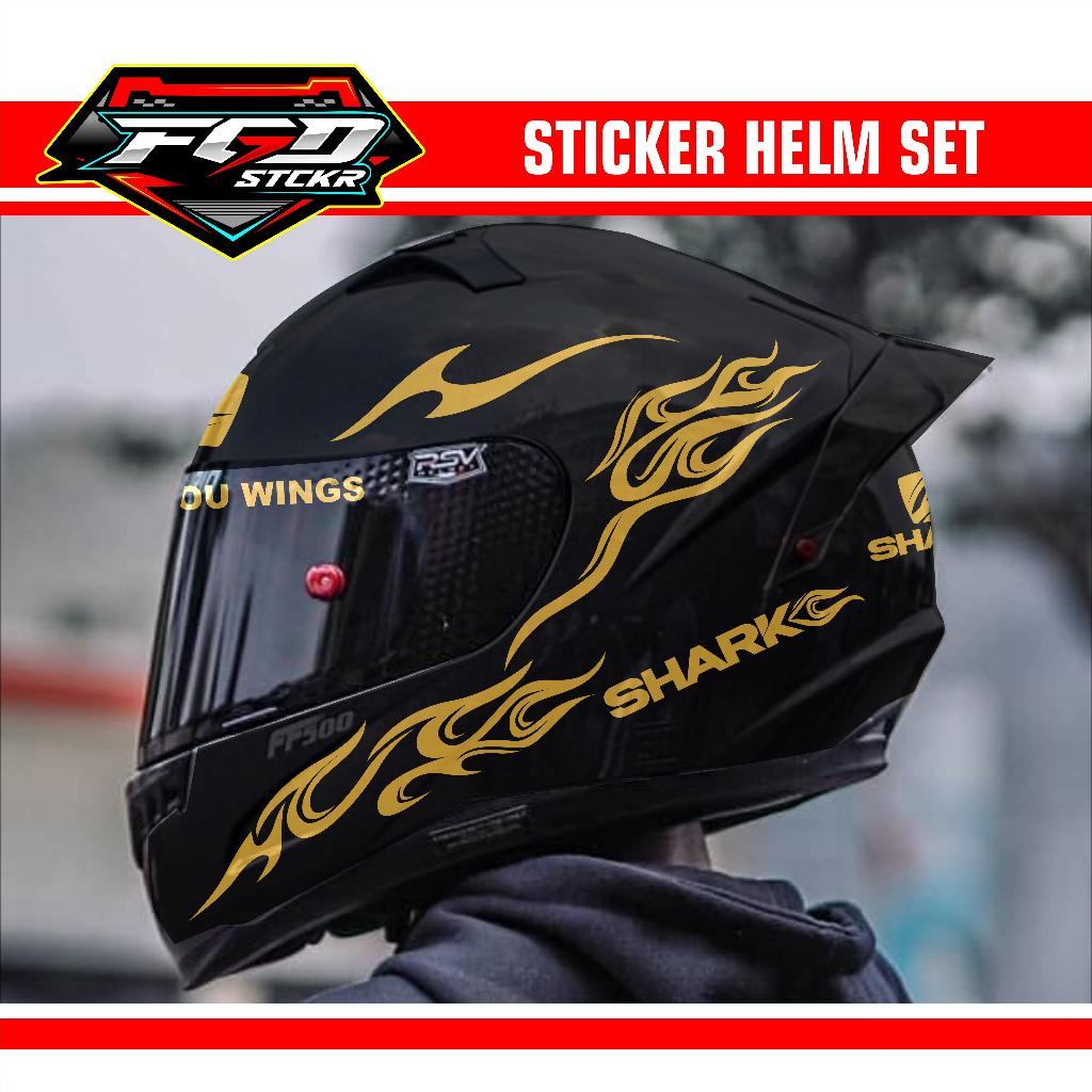 Helmet Sticker - CUTTING Helmet FLAME Sticker SET | Shopee Philippines