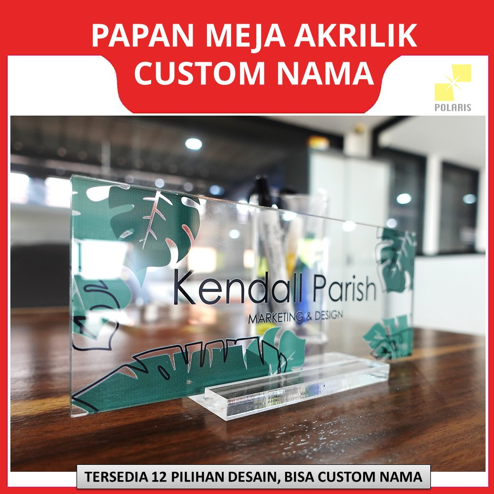CUSTOM ACRYLIC TABLE NAMEBOARD ACRYLIC NAME DESK 8x20 CM - OFFICE TABLE ...