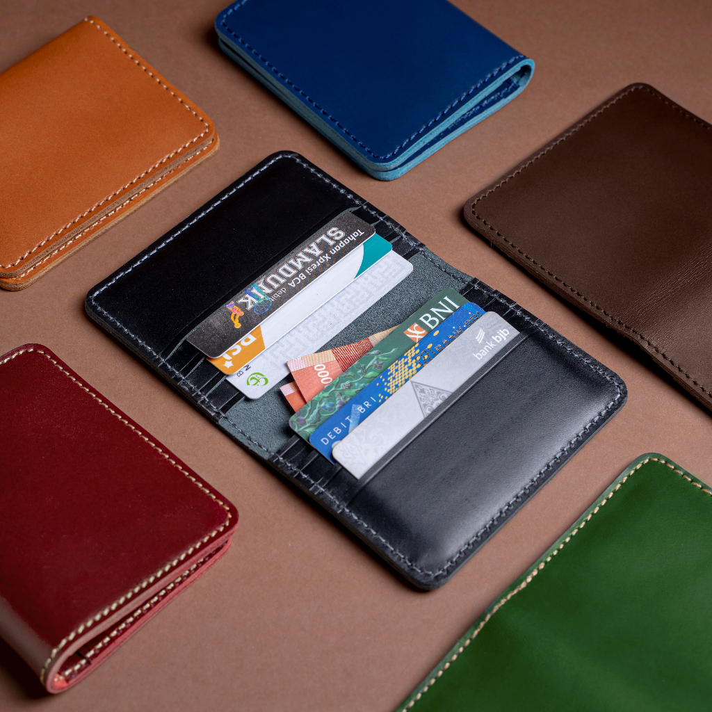 Genuine Leather Card Wallet 8 Card Slots - Folding Card Wallet | Shopee ...