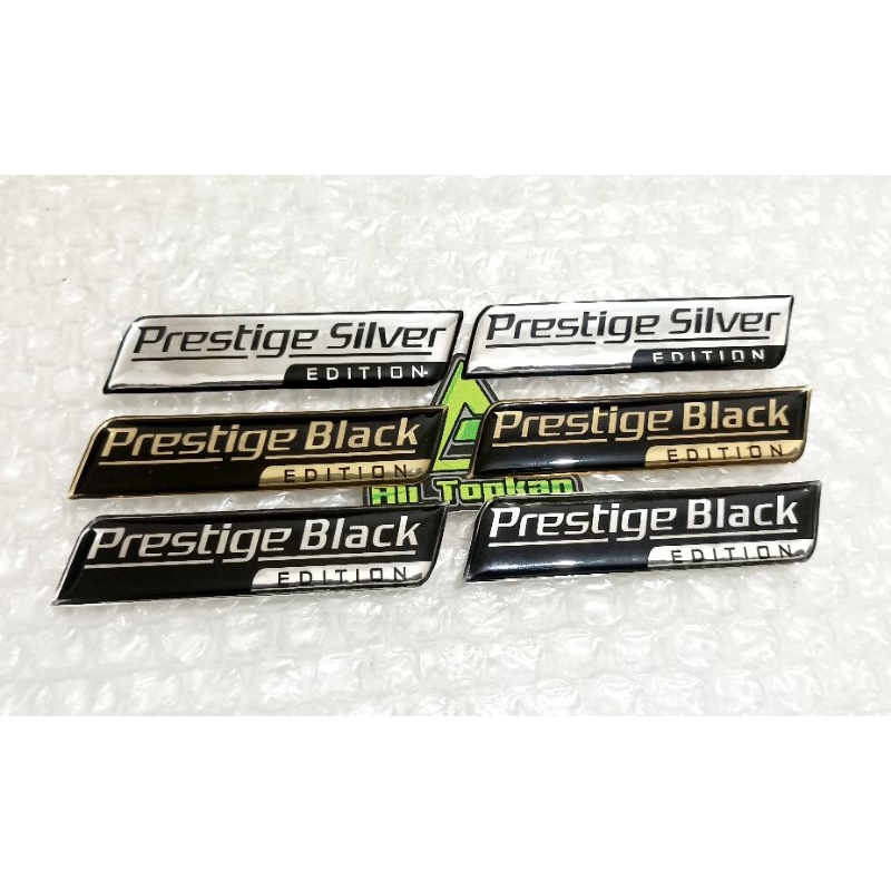 Prestige Black Silver edition embossed sticker Emblem. Pair | Shopee ...