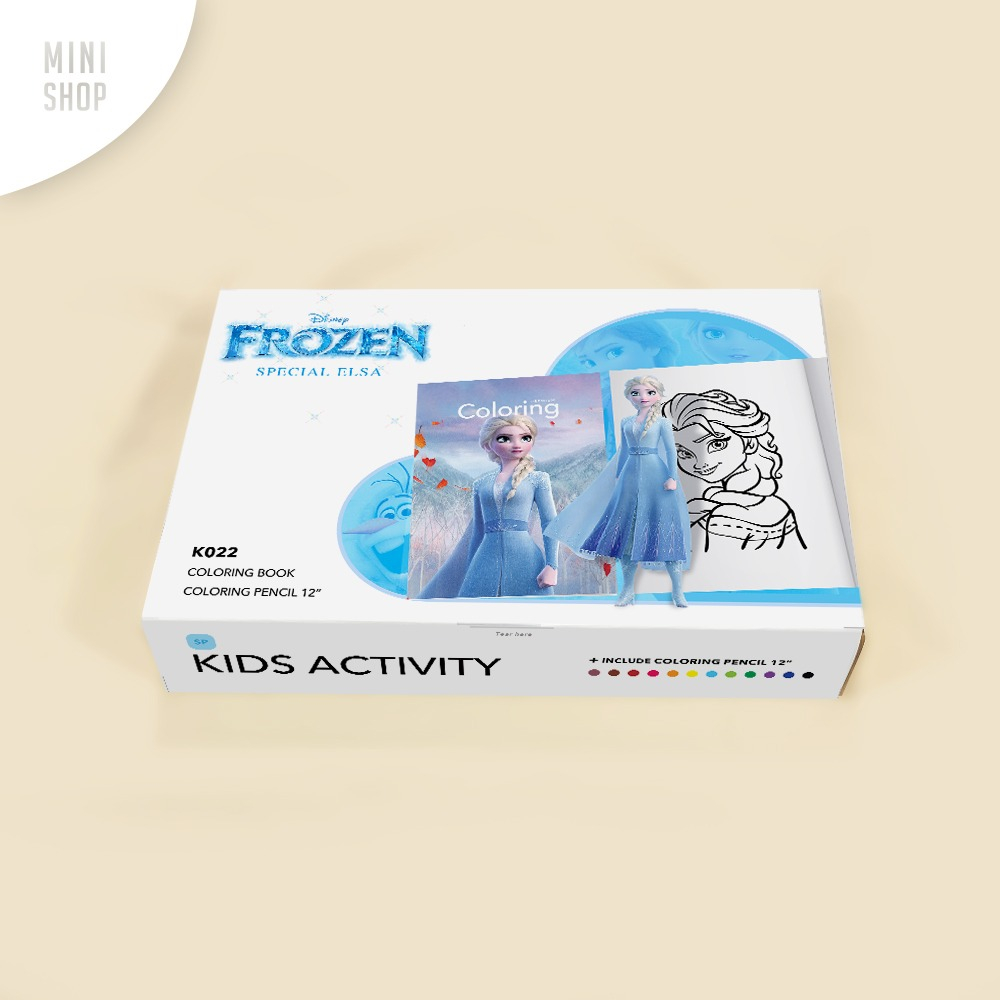 K022 Frozen Special Elsa - Birthday Souvenir Girls Toys Coloring Book And Color Pencil | Shopee ...