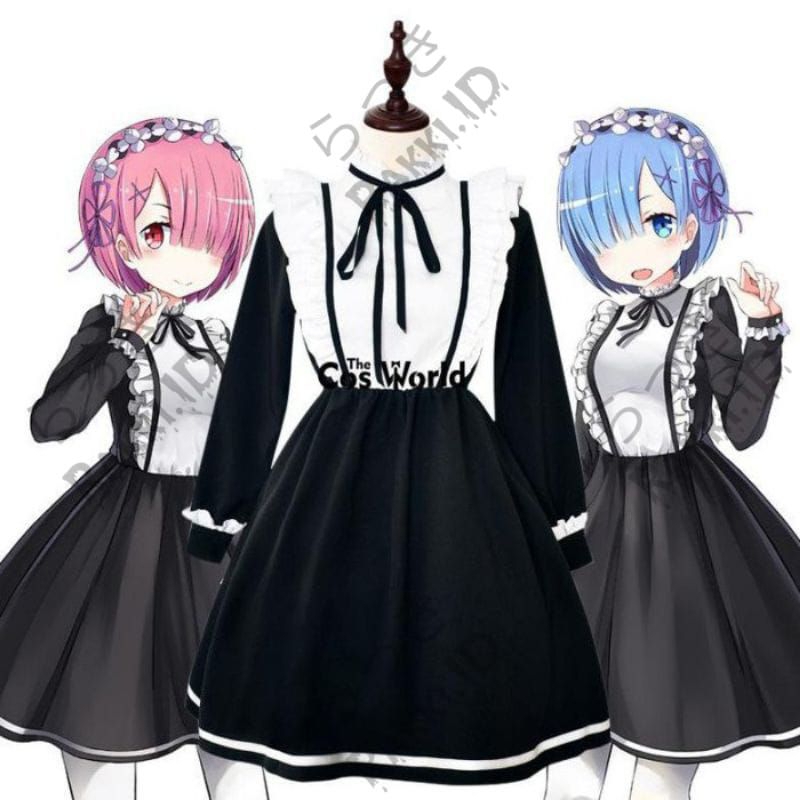 Anime Girls Maid Ram Rem Re:Zero Costume Cosplay | Shopee Philippines