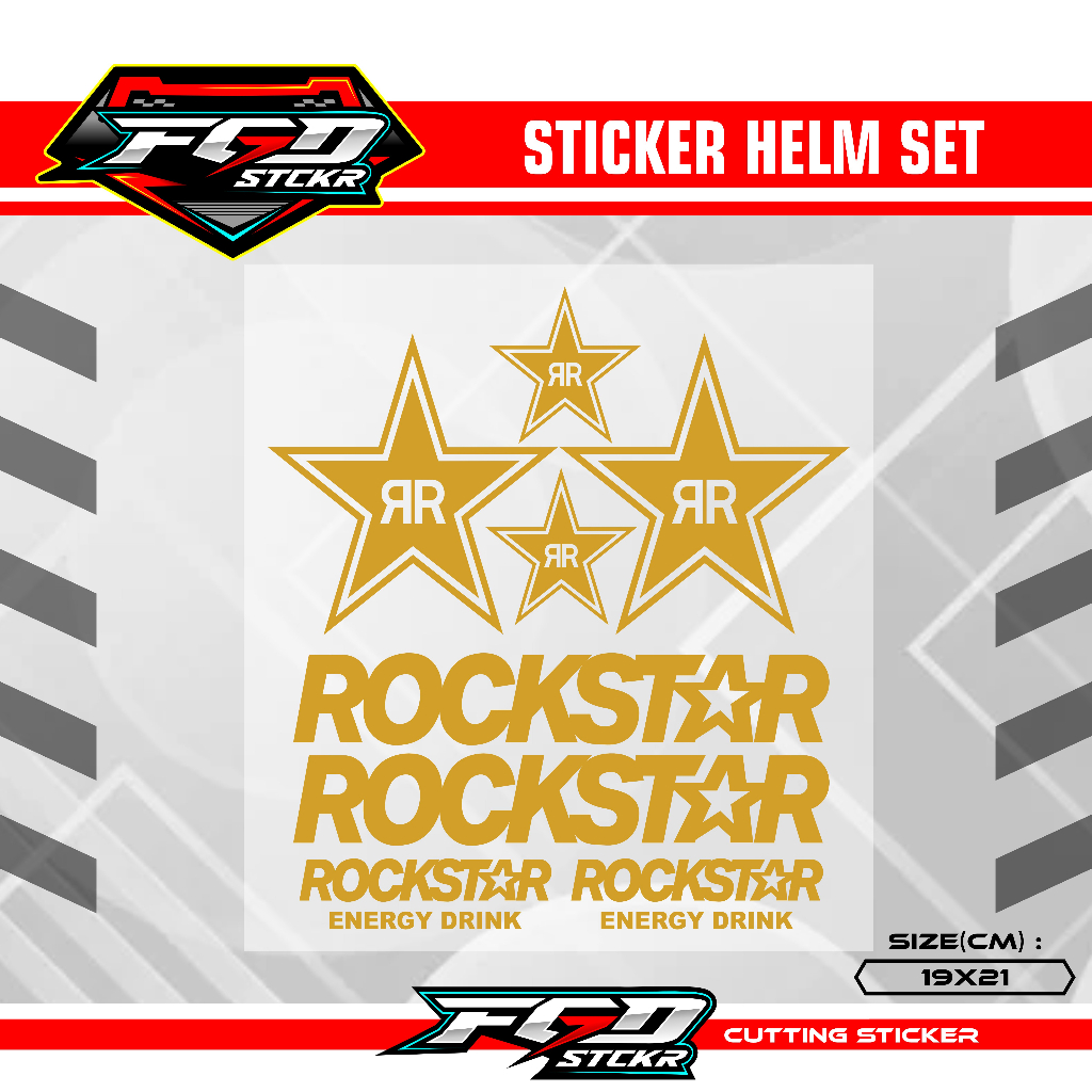 Helmet Sticker - CUTTING Sticker ROCKSTAR Helmet SET | Shopee Philippines