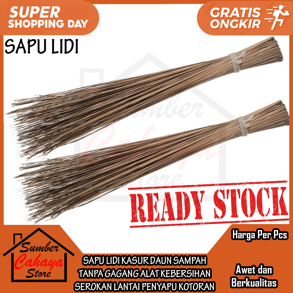 PERALATAN Traditional Coconut Tree Broom Sticks Sweep Home Yard ...