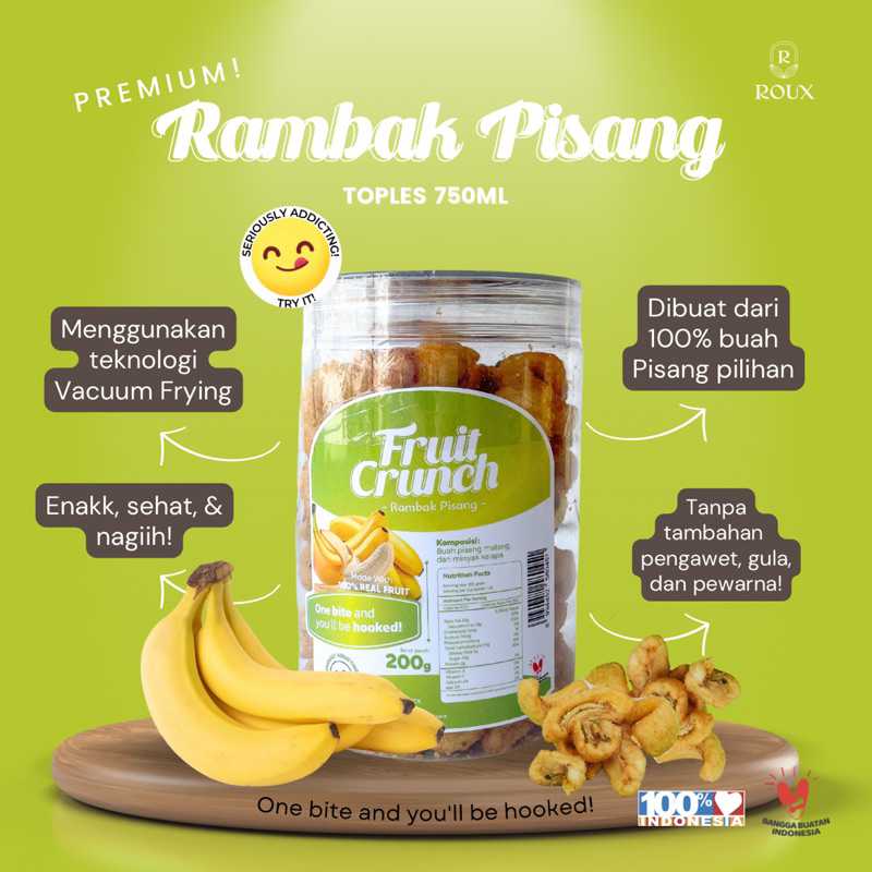 Fruit CRUNCH RAMBAK Banana FRUIT PREMIUM Jar 750ml Delicious HEALTHY ...