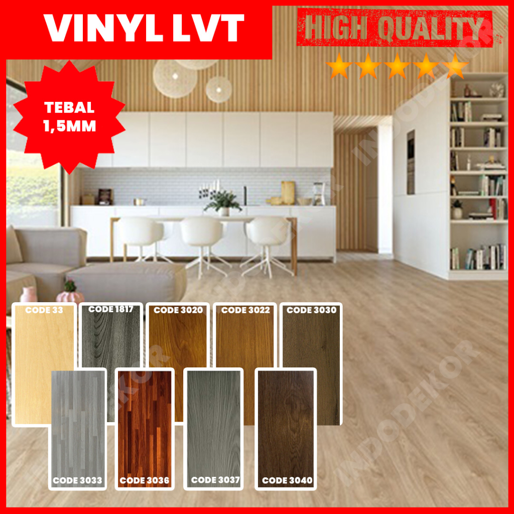KAYU Vinyl Wood Floor Vinyl Sticker 1.5mm Vinyl Vinyl LVT | Shopee ...