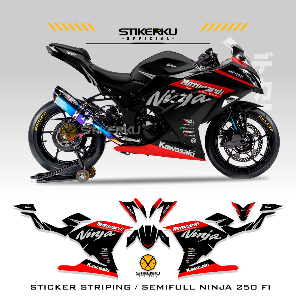 Ninja250 FI STRIPING / MOTIF 49 / STICKER / STOCK DECALS / SEMIFULL ...