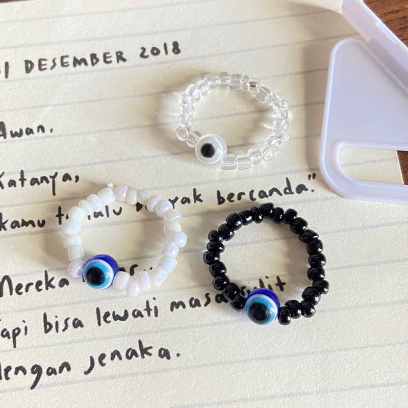 MATA (Buy 6 FREE 1) evil eye blue mote ring | Evil eye RING | The ...