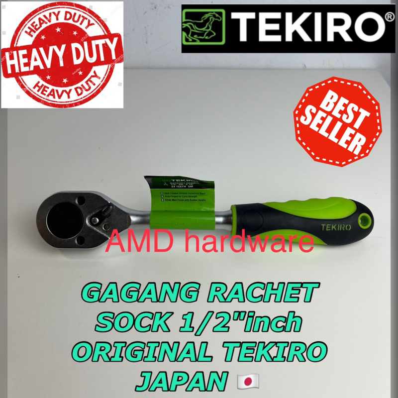 MATA Rachet Wrench Ratchet Socket Handle Lock 1/2 Inch 36T Sok TEKIRO ...