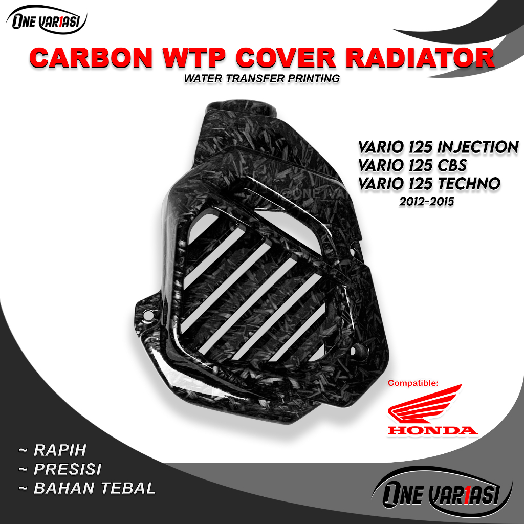 CARBON FORGED CARBON RADIATOR LID COVER VARIO 125 OLD VARIO 125 TECHNO ...