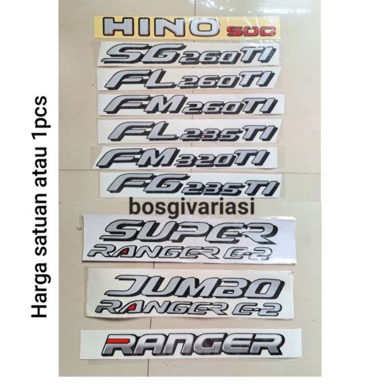 Hino 500super ranger Lohan Sticker/hino 500 Lohan Truck Sticker/hino ...