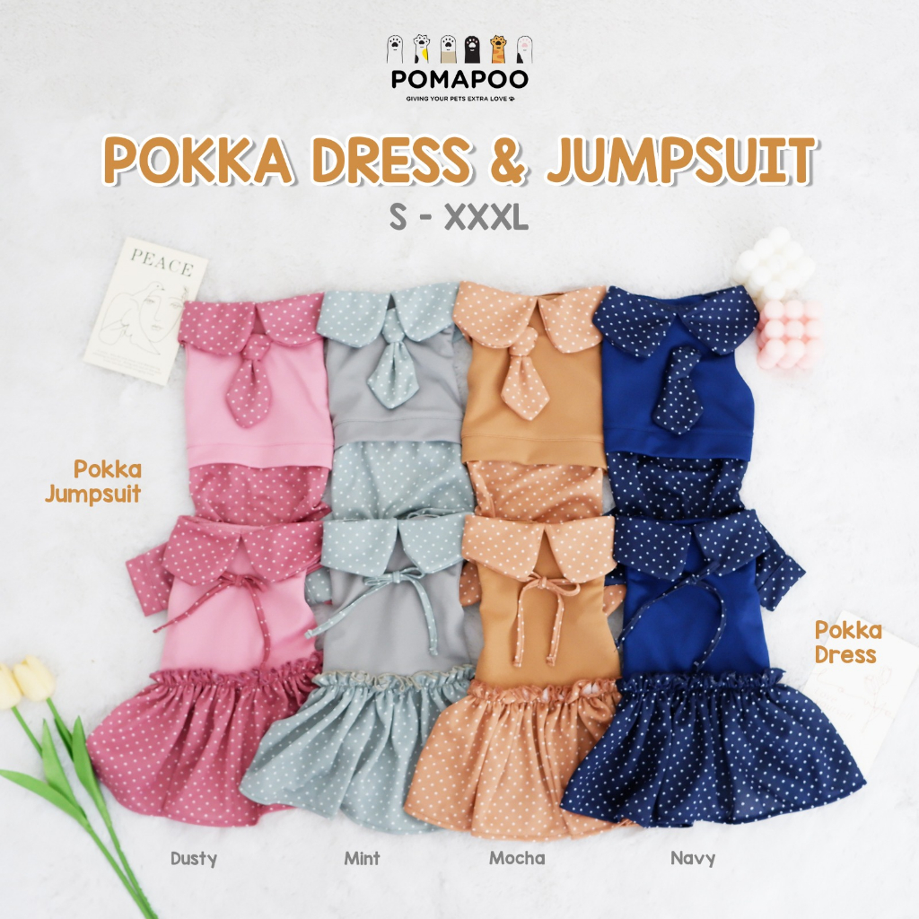 Pomapoo - Cat Clothes and Dog Clothes Pokka Jumpsuit and Dress | Shopee ...