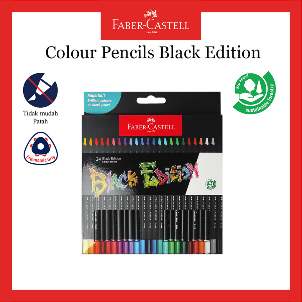 Faber Castell Black Edition 24 Color Pencil Set 24 | Shopee Philippines