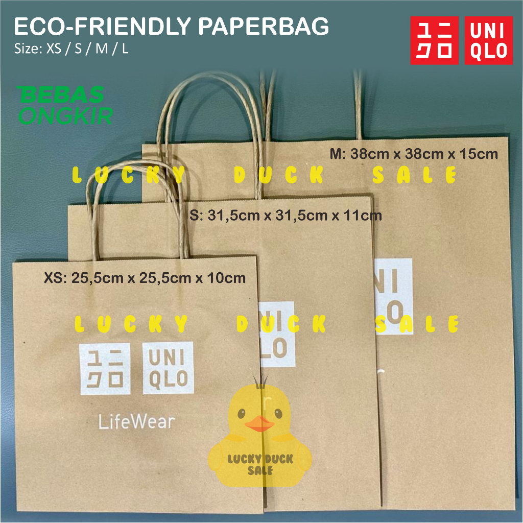 Uniqlo Eco Friendly Paper Bag Paper Bag Paper Bag | Shopee Philippines