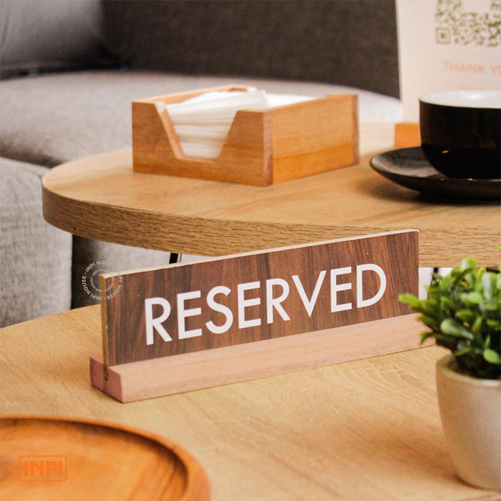 Reserved sign - reserved table sign - desk sign - Brown | Shopee ...