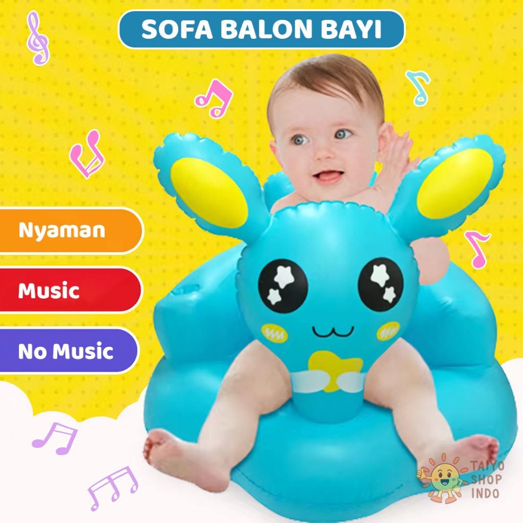 TAIYO Baby Balloon Sofa Character Baby Sitting Chair Music Air Pump ...