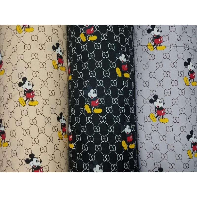Mickey Mouse Motif Polymicro Fabric, 2,4M Width, Soft Material, Doesn't ...